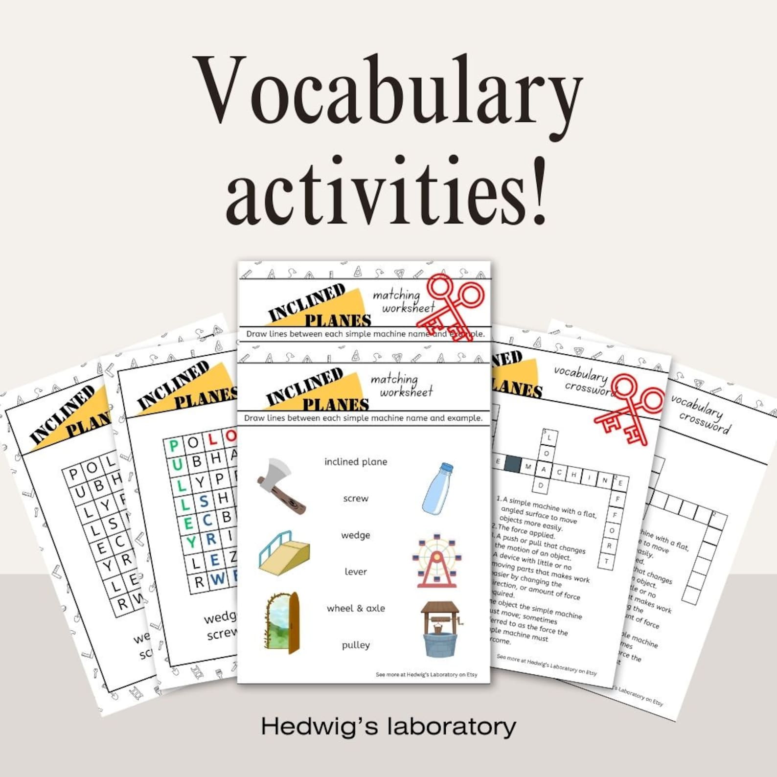 Inclined Planes, Introduction to Simple Machines, Science/physics Mini ...