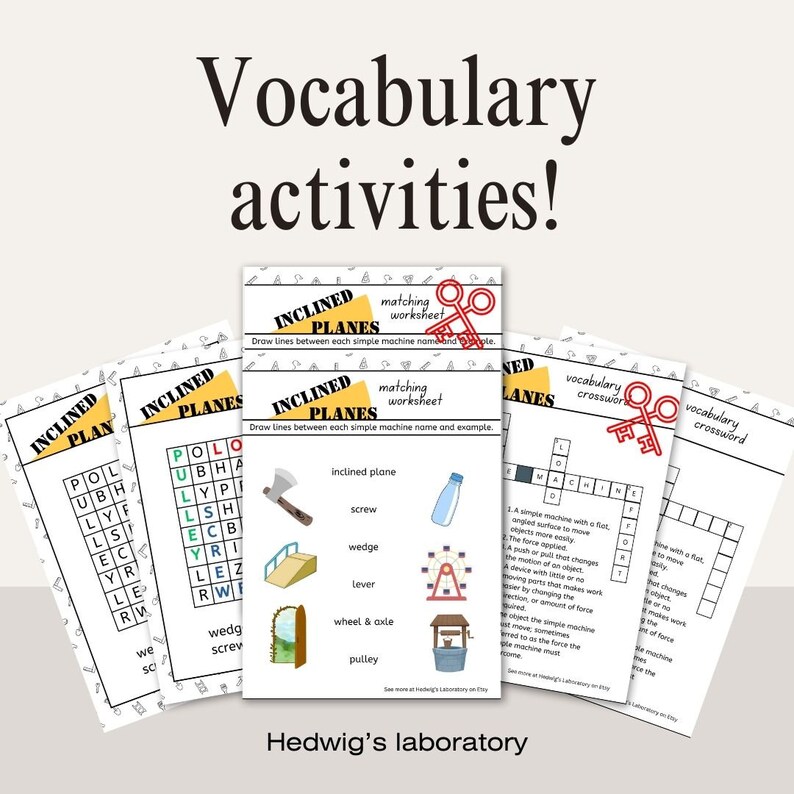 Inclined Planes, Introduction to Simple Machines, Science/physics Mini ...
