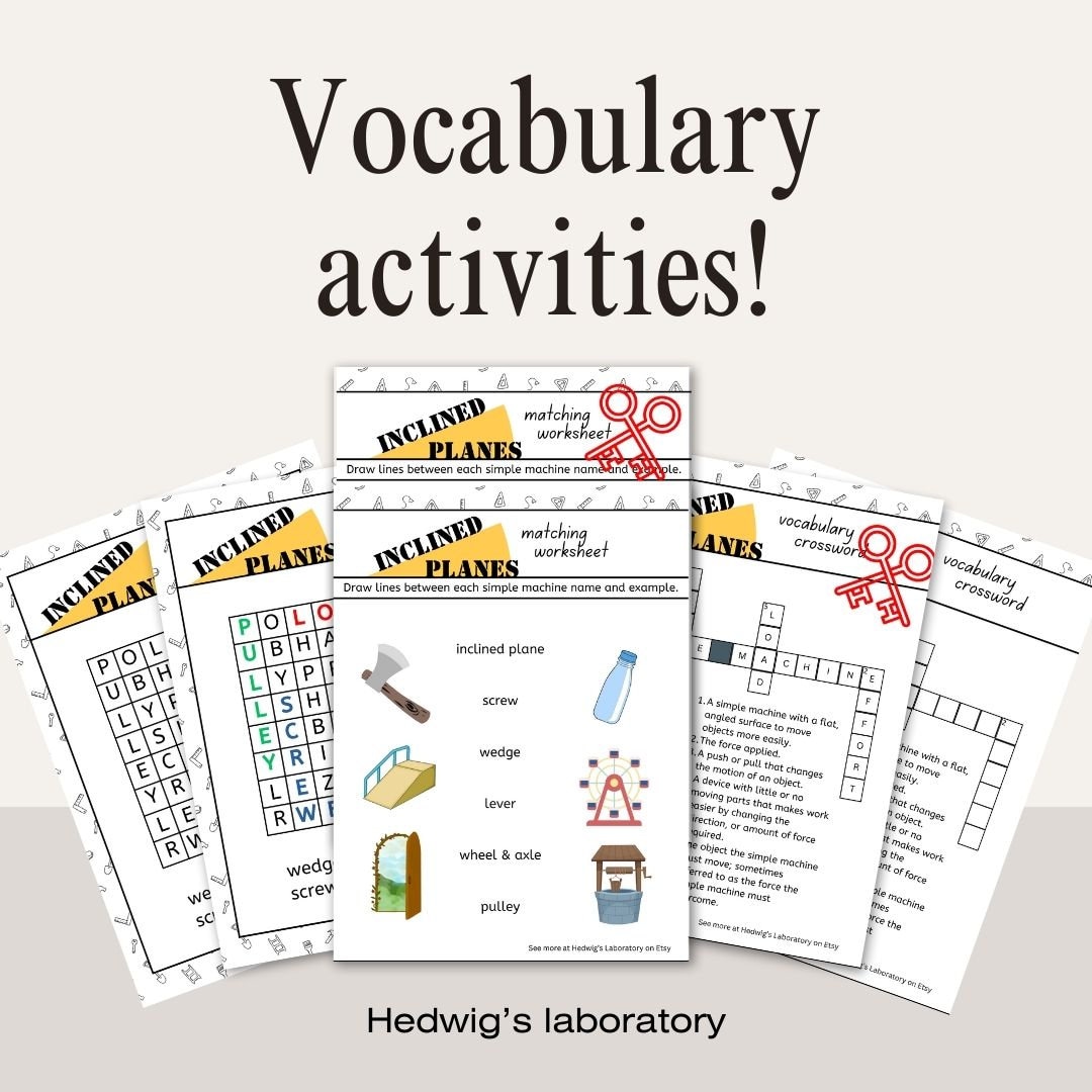 Inclined Planes, Introduction to Simple Machines, Science/physics Mini ...