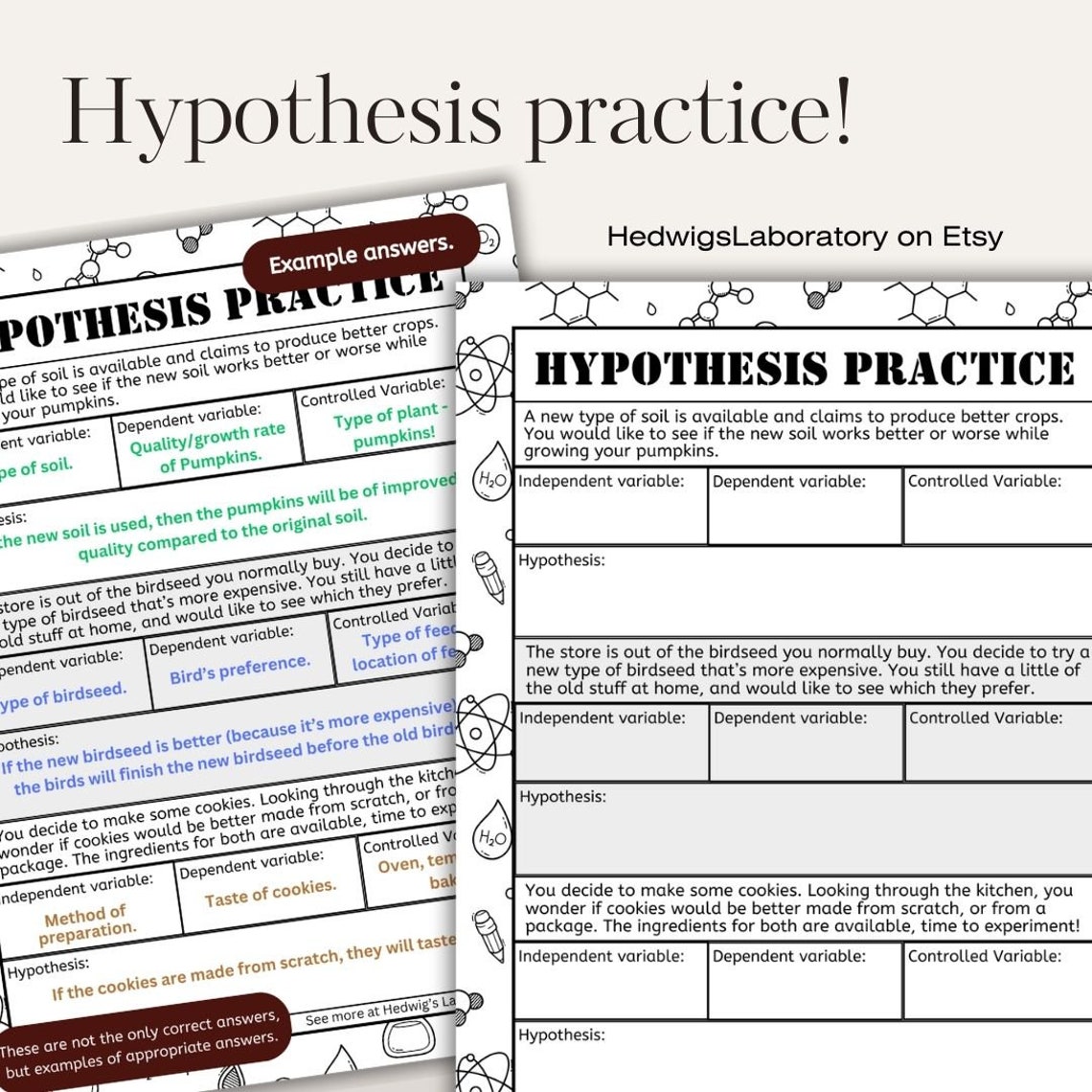 Scientific Method Mini-lesson Worksheets for Print or Tablet Use, Word ...