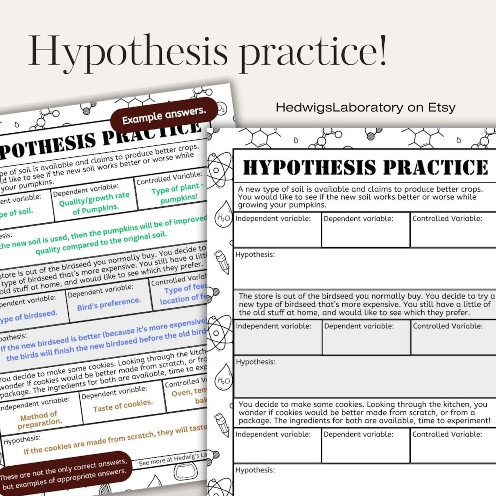 Scientific Method Mini-lesson Worksheets for Print or Tablet Use, Word ...
