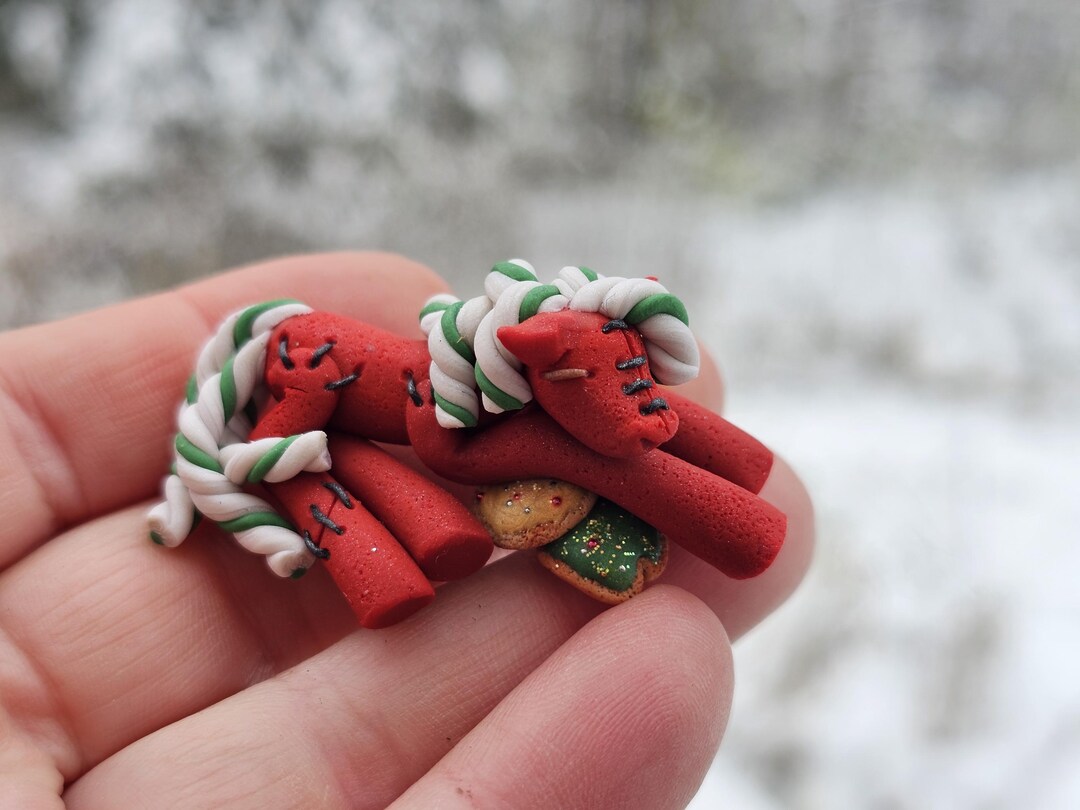 Sleeping Patchwork Pony • Miniature Red Polymer Clay Pony With Cookies ...