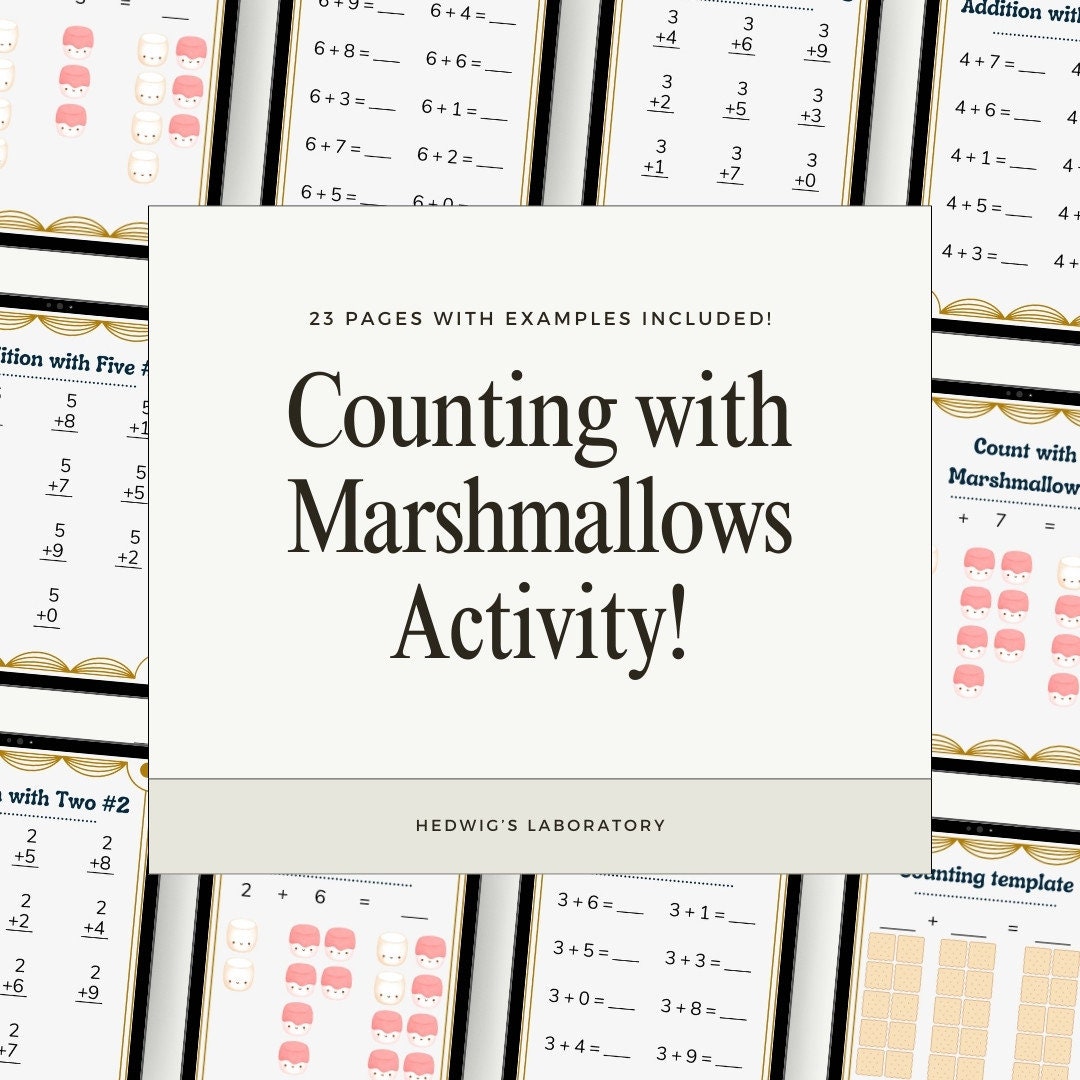 Preschool/kindergarten/1st Grade Marshmallow Counting Activity ...