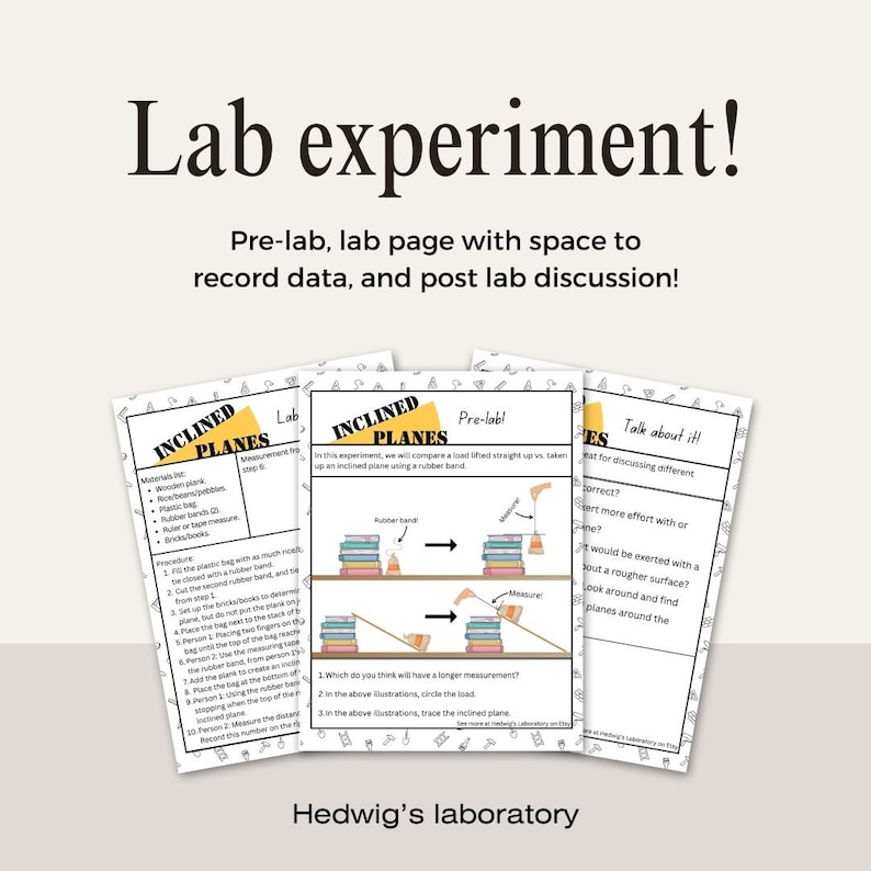 Inclined Planes, Introduction to Simple Machines, Science/physics Mini ...