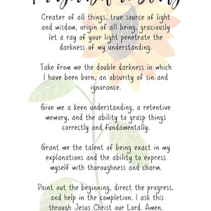 Prayer Before Study Printable - Etsy