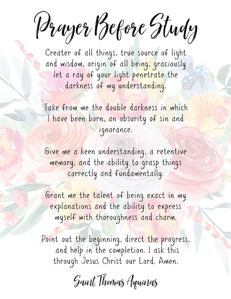 Prayer Before Study Printable - Etsy