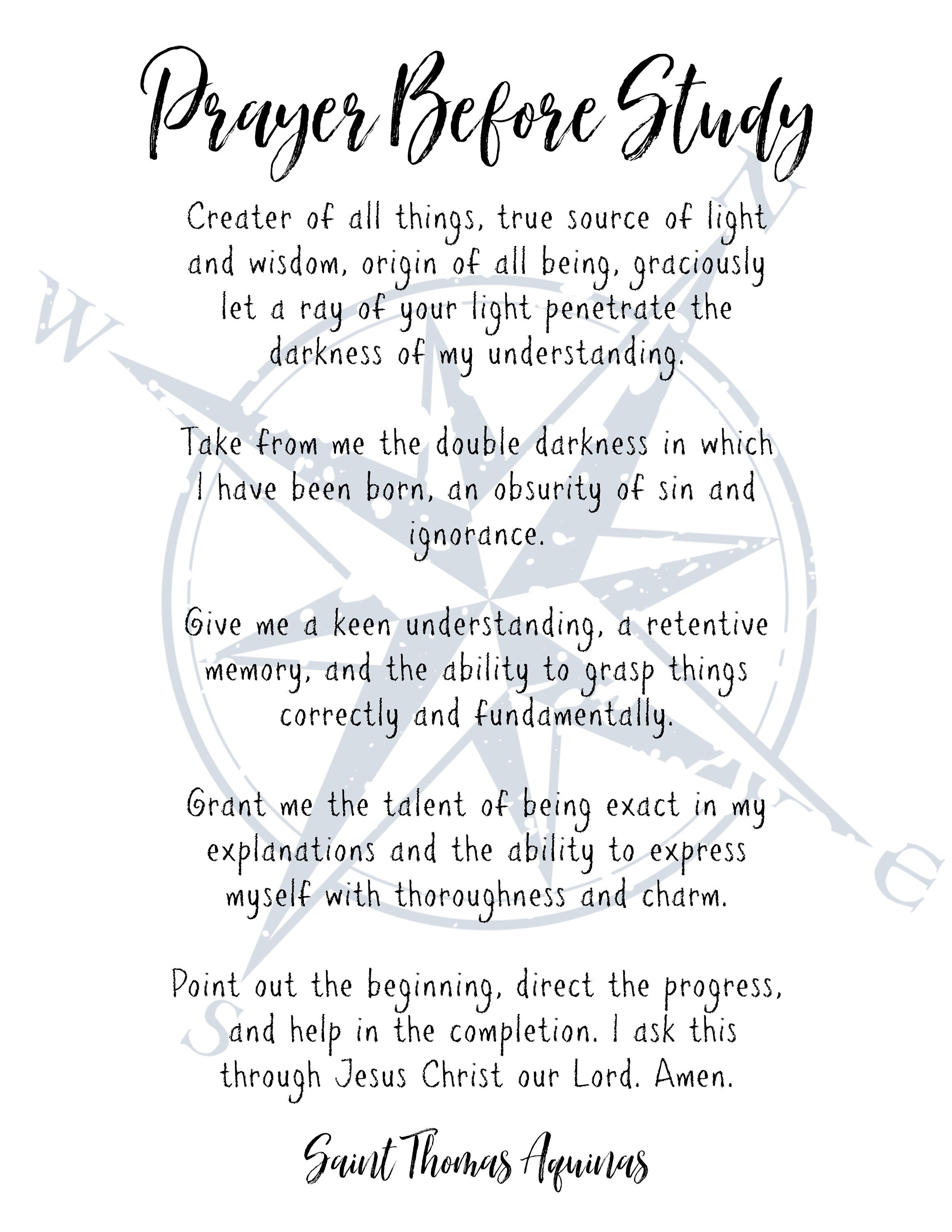 Prayer Before Study Printable - Etsy