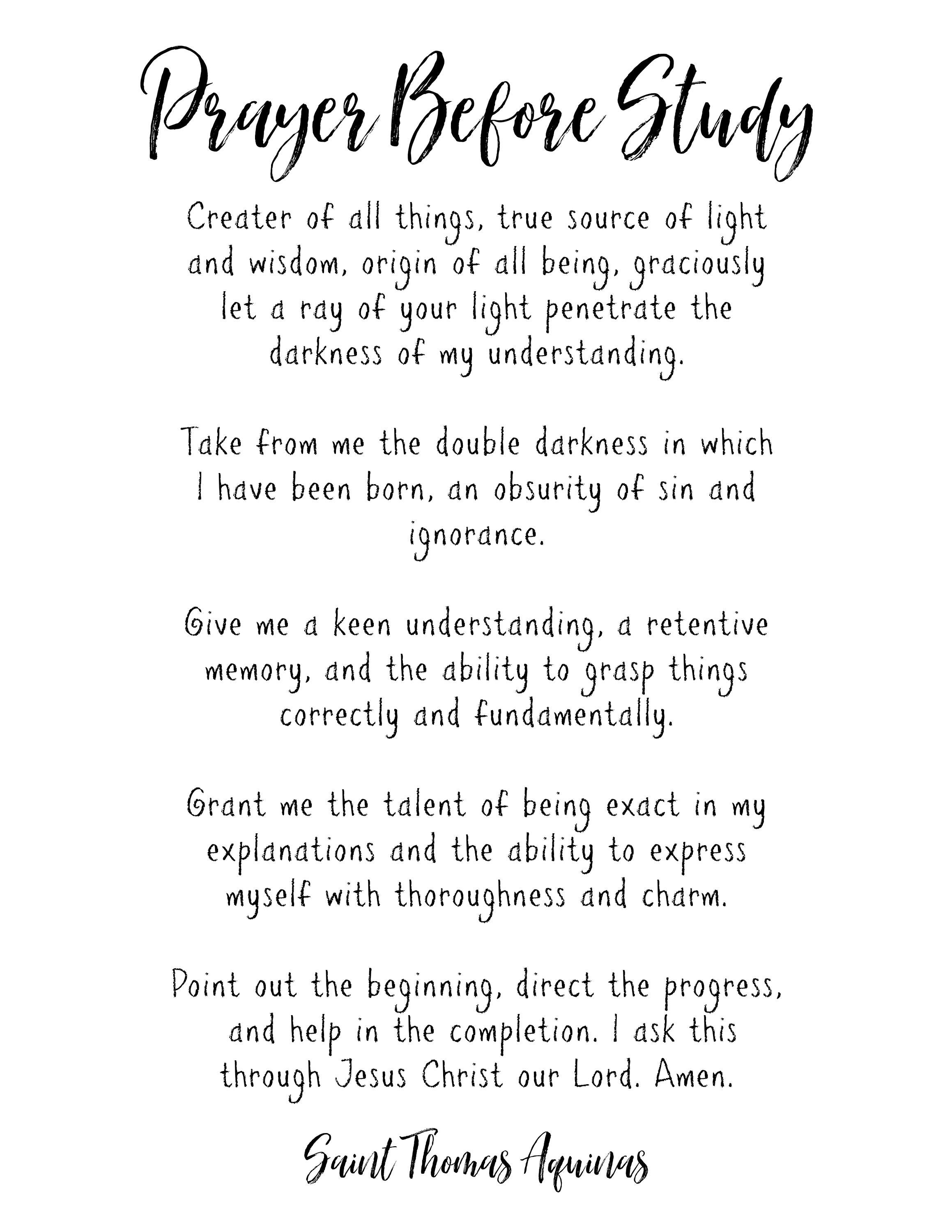 Prayer Before Study Printable - Etsy