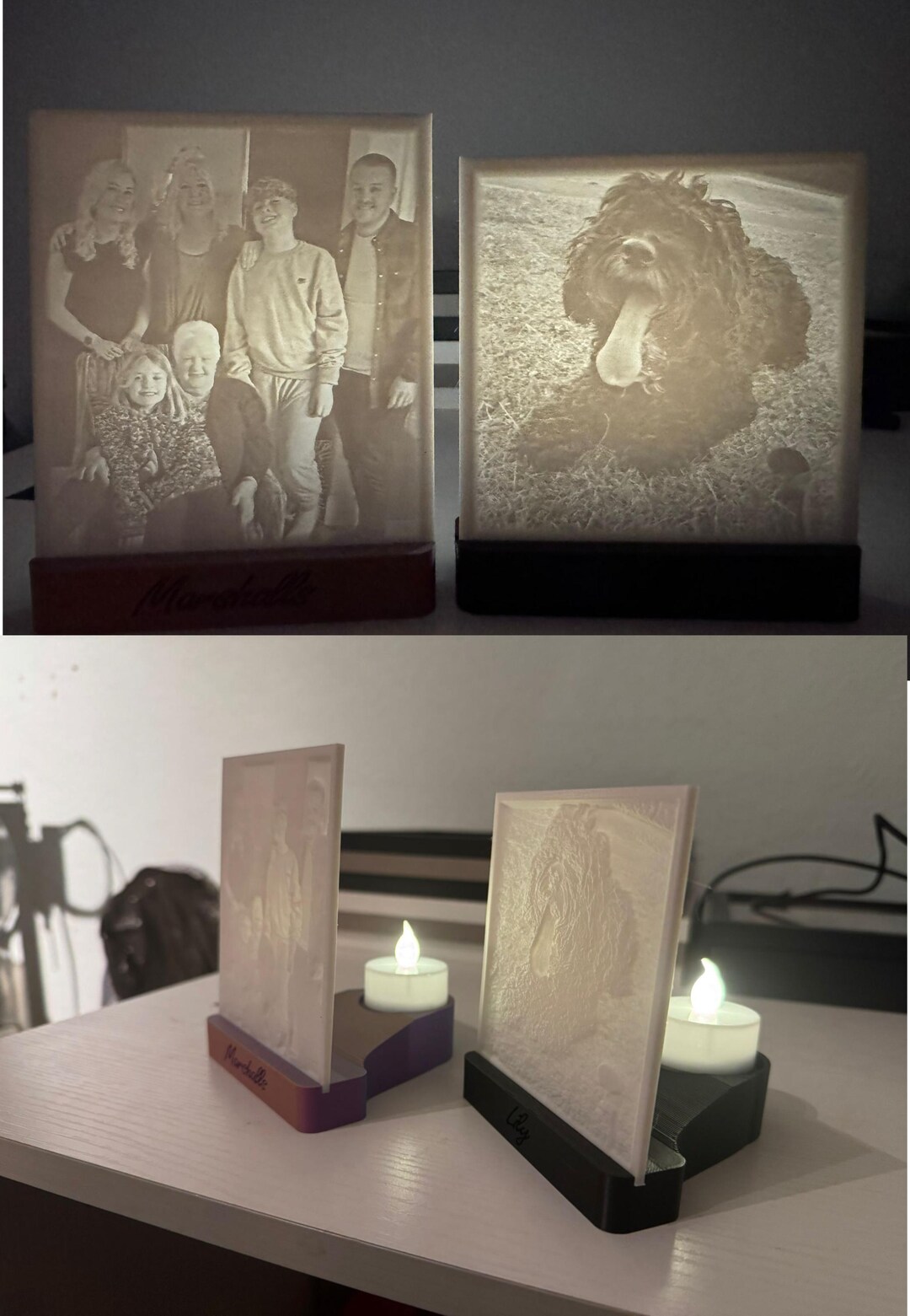 Custom Photo 3d Printed Lithophane and Personalised Tea Light Stand ...