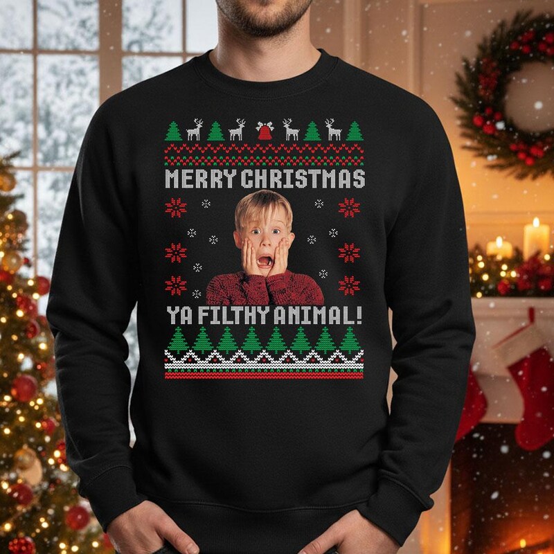Merry Christmas Ya Filthy Animal Sweater - Etsy UK