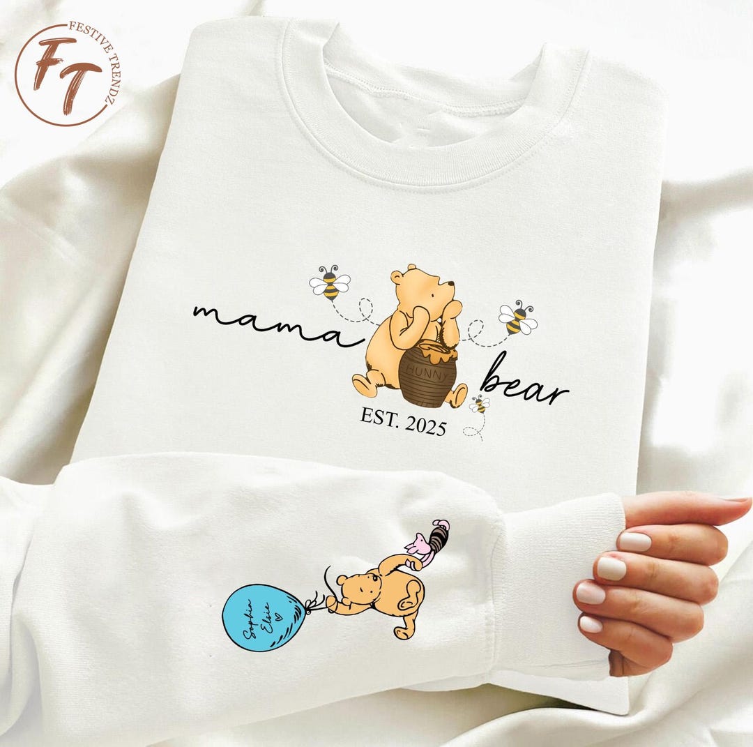 Personalised Mama Bear Sweatshirt, Custom Mum Sweater With Kids Names ...