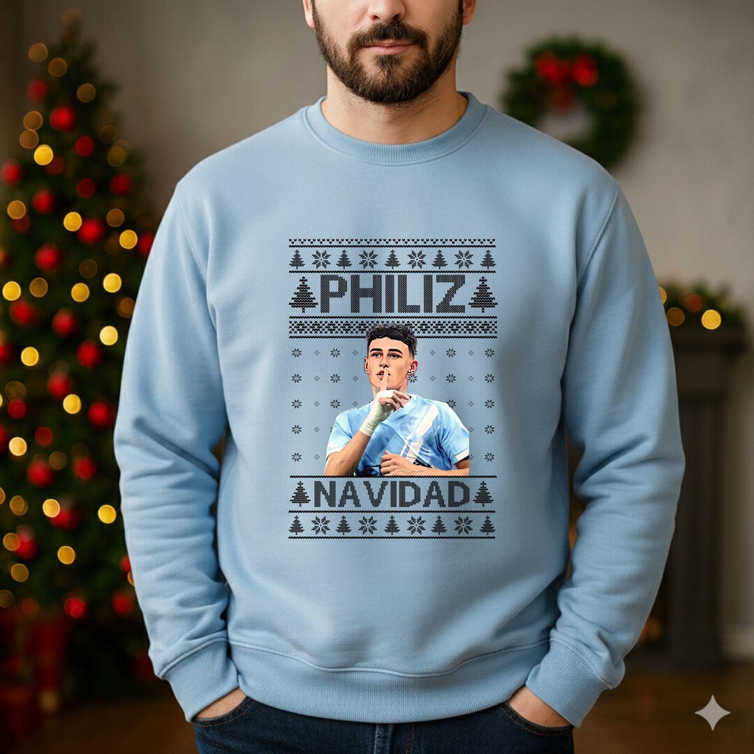 Phil Foden Man City Funny Christmas Football Sweater, Ugly Xmas Printed ...