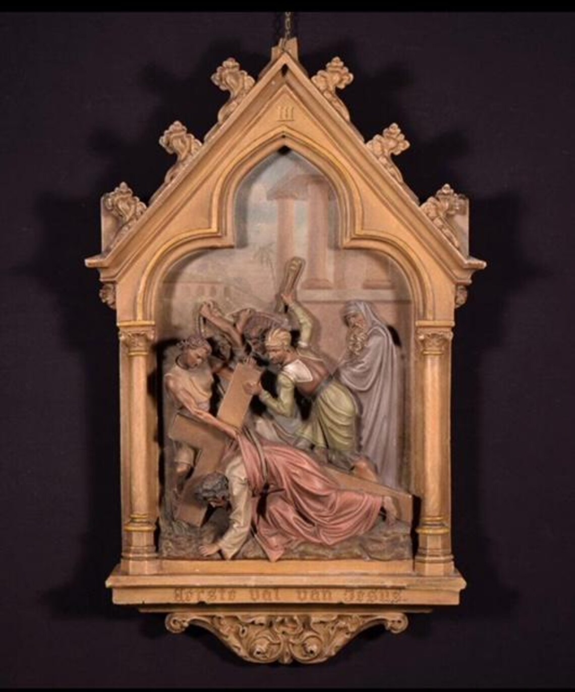 Antique Station of the Cross | Hand-painted Plaster | Late 1800s ...
