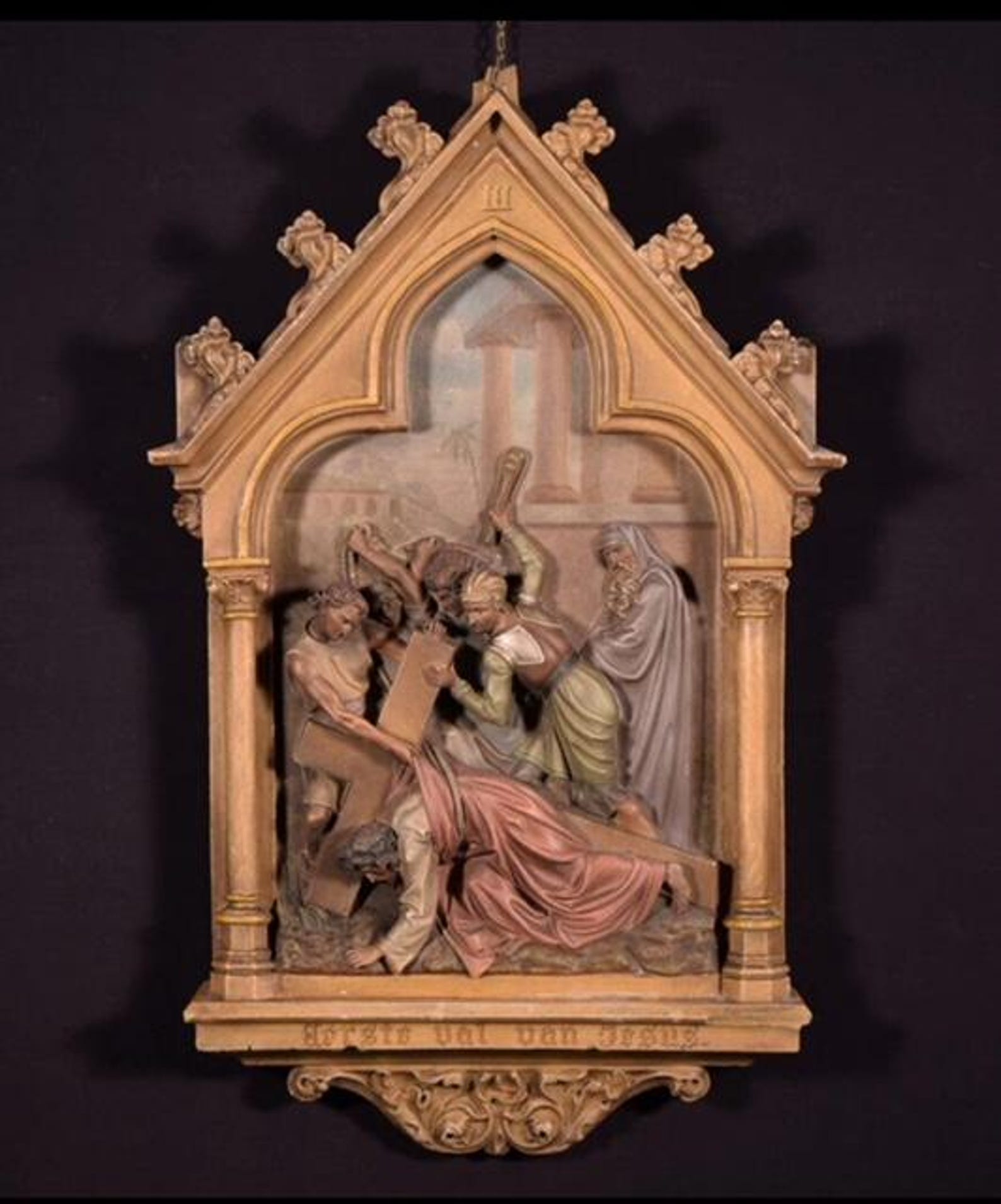 Antique Station of the Cross | Hand-painted Plaster | Late 1800s ...