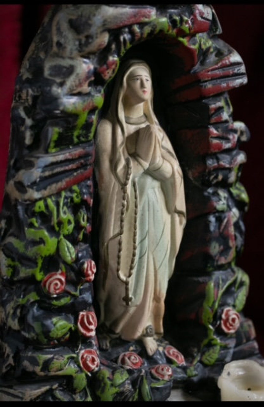 Antique Chalkware Grotto A Devotional Treasure - Etsy