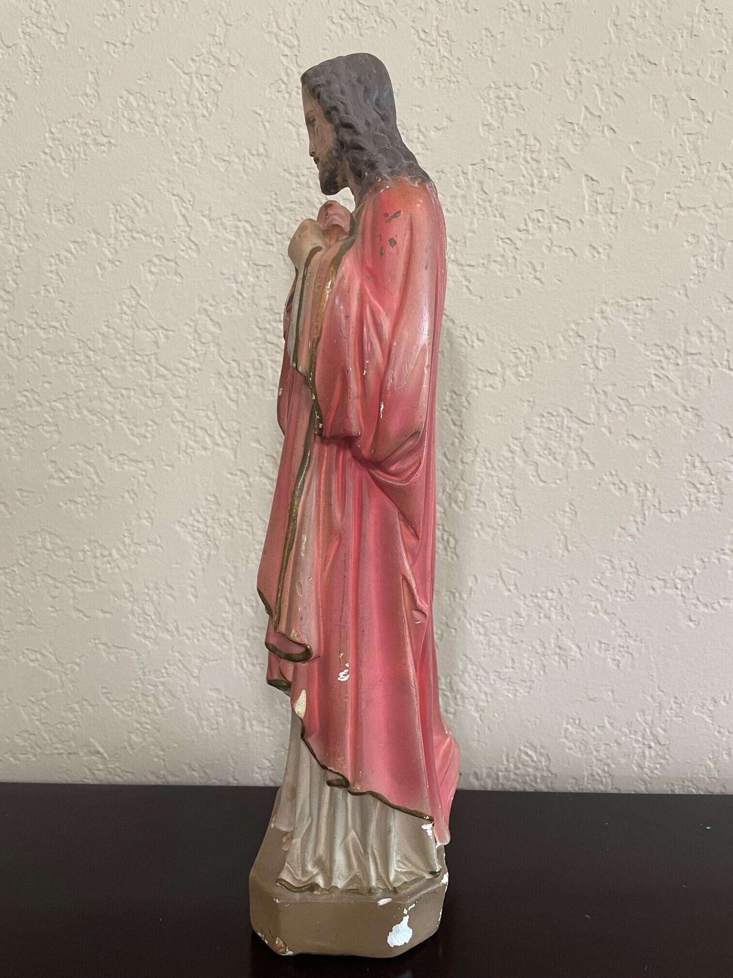Vintage-inspired Sacred Heart of Jesus Chalkware Statue 13 Tall - Etsy