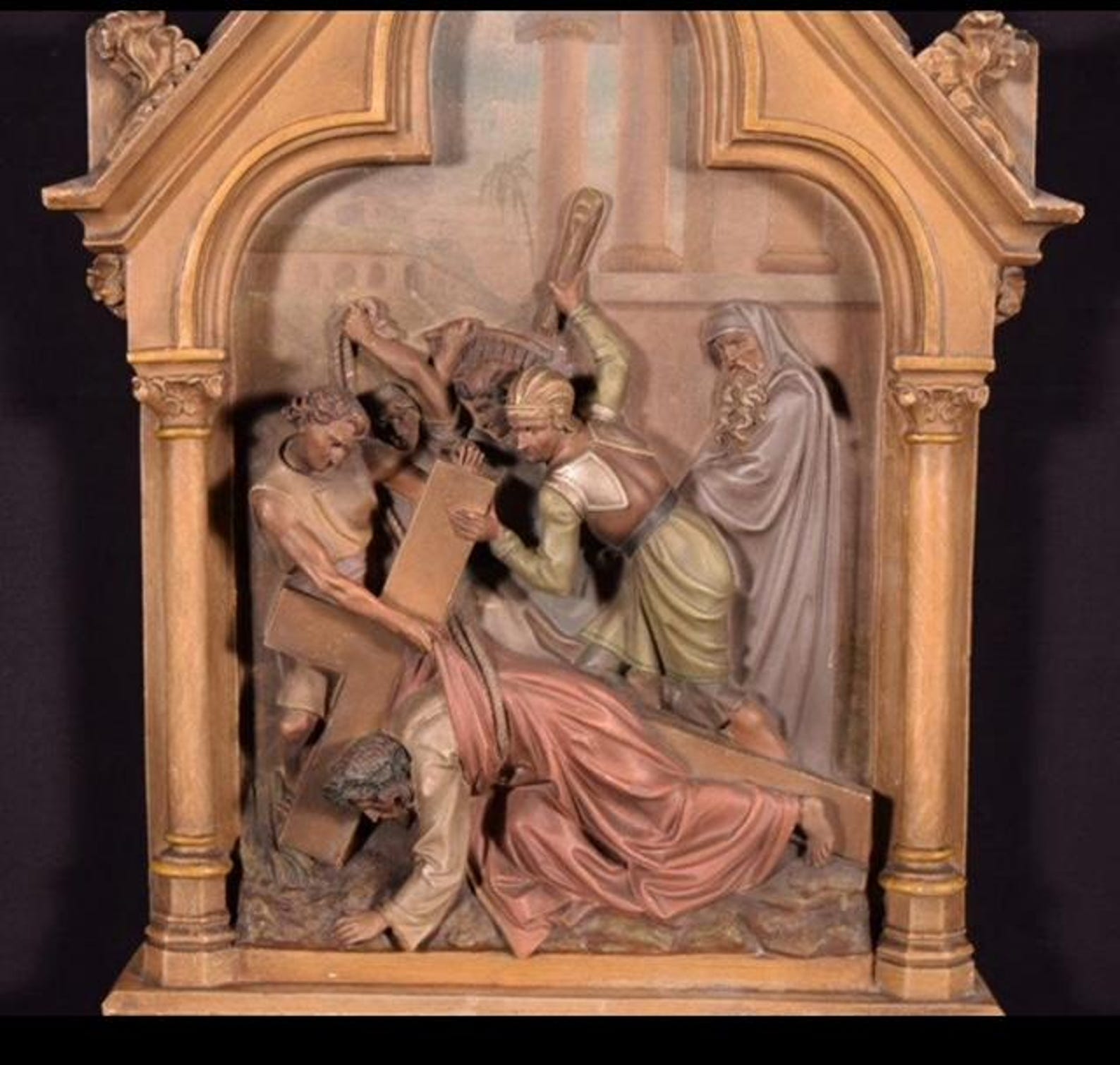 Antique Station of the Cross | Hand-painted Plaster | Late 1800s ...
