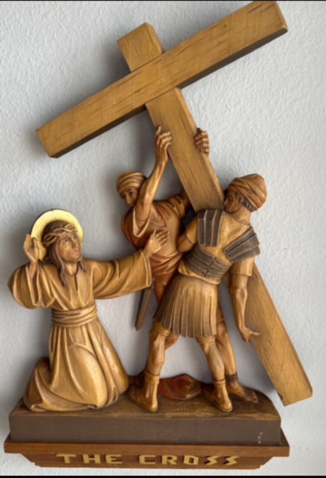 Hand-carved Italian Wood Religious Scene - the Cross and Stations of ...