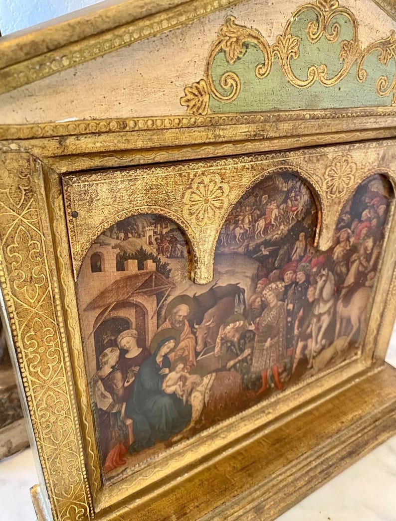 Stunning Adoration of the Magi Panel in Giltwood Frame - Etsy