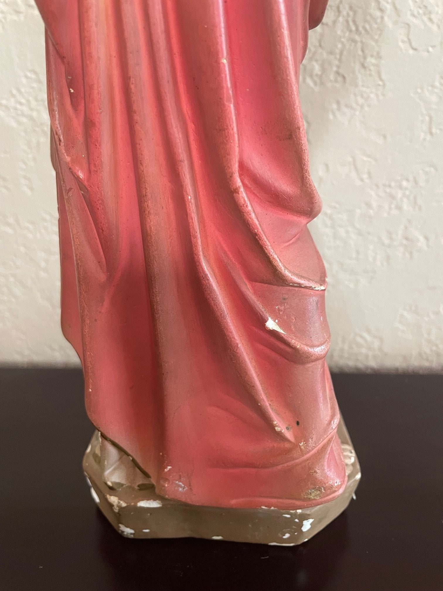 Vintage-inspired Sacred Heart of Jesus Chalkware Statue 13 Tall - Etsy