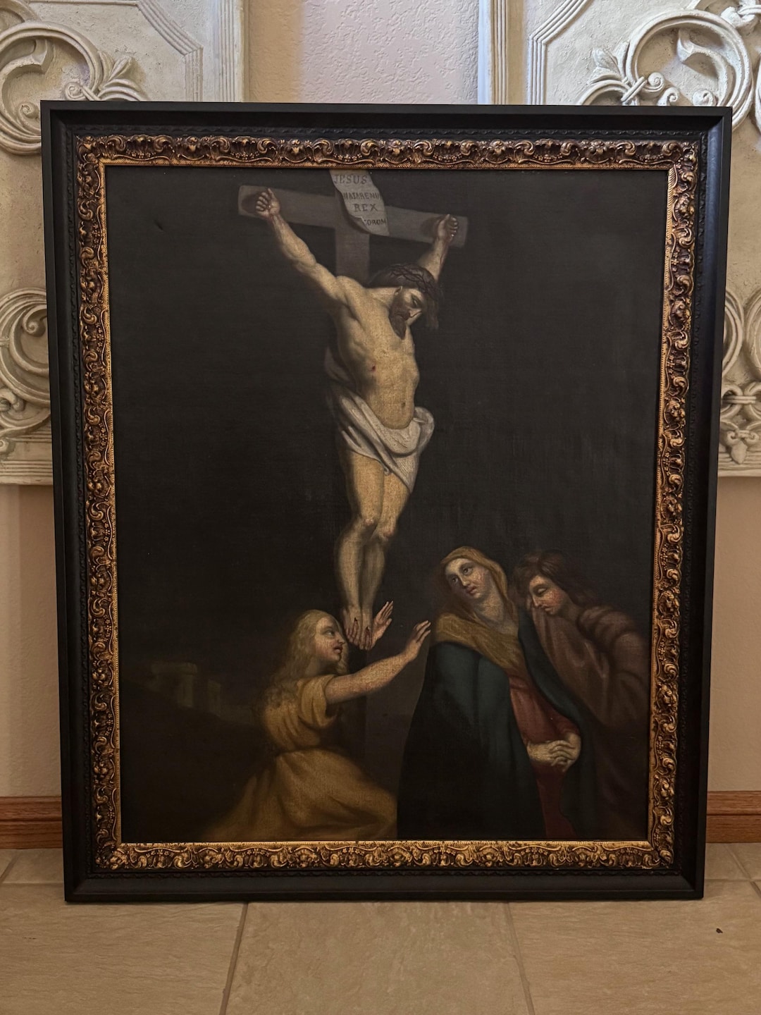 Marvelous Flemish Antique Religious Oil Painting – Jesus Crucifixion ...
