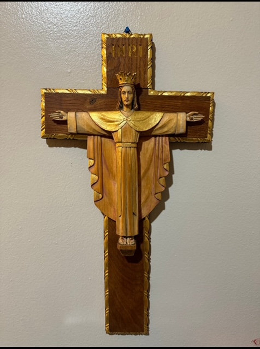Wooden Jesus Christ the King on the Cross - Etsy