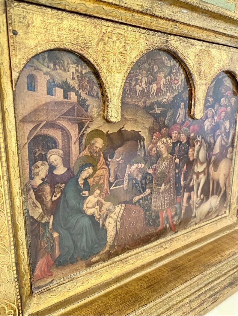 Stunning Adoration of the Magi Panel in Giltwood Frame - Etsy