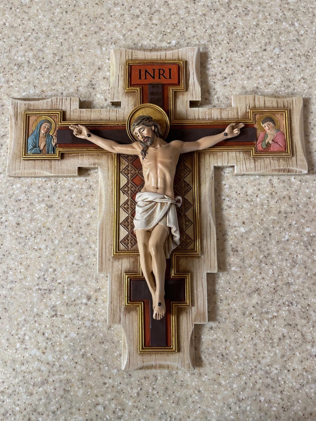 Handcrafted Resin Crucifix With Decorative Elements - Etsy