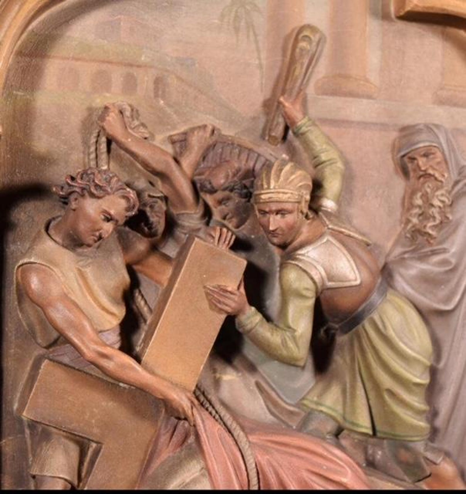 Antique Station of the Cross | Hand-painted Plaster | Late 1800s ...