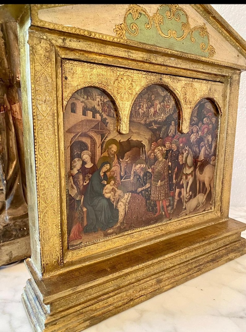 Stunning Adoration of the Magi Panel in Giltwood Frame - Etsy