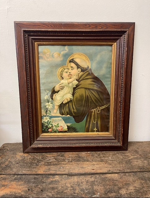 Vintage Art Print of Saint Anthony of Padua - Etsy