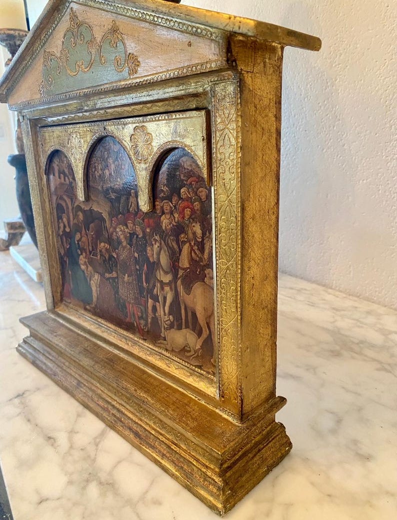 Stunning Adoration of the Magi Panel in Giltwood Frame - Etsy
