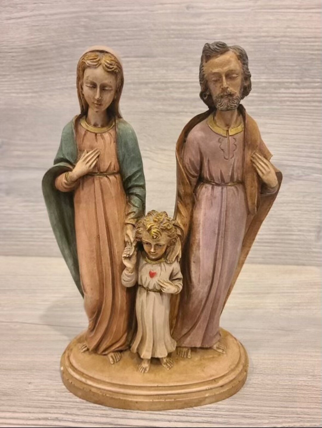 Divine Family Figurine: A Sacred Trio in Solid Craftsmanship - Etsy