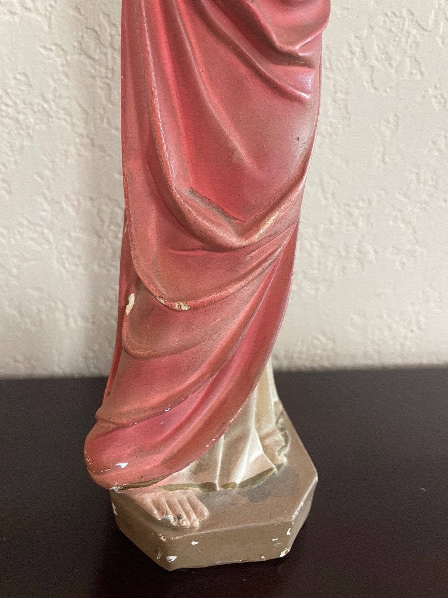 Vintage-inspired Sacred Heart of Jesus Chalkware Statue 13 Tall - Etsy