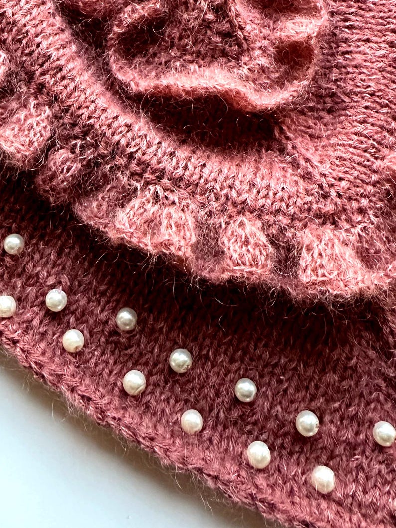 Rococo Bandit, Ruffle & Pearled Triangle Scarf | Knitting Pattern PDF ...