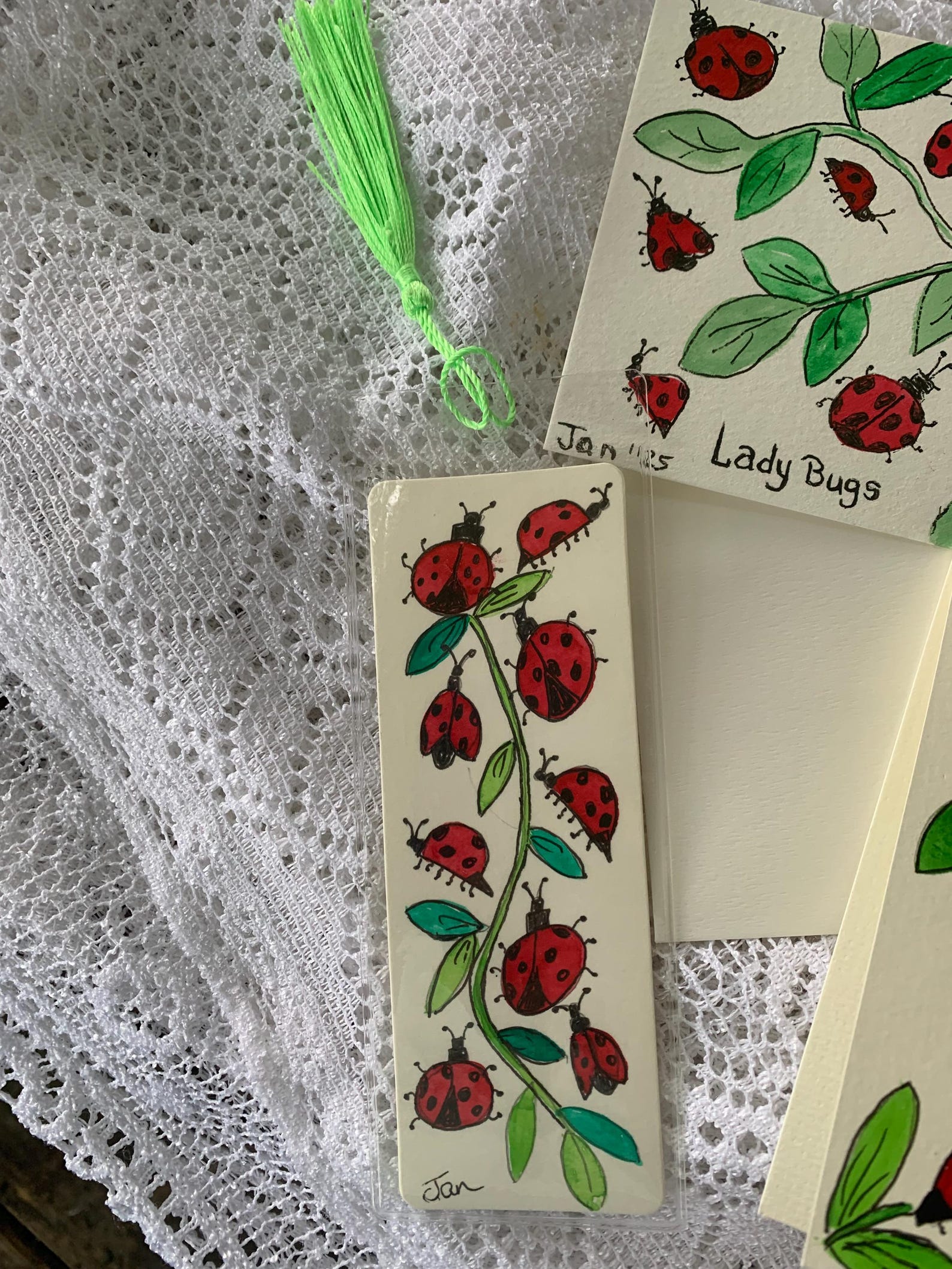Set of 3 Ladybug Greeting Card, Postcard, and Bookmark - Etsy