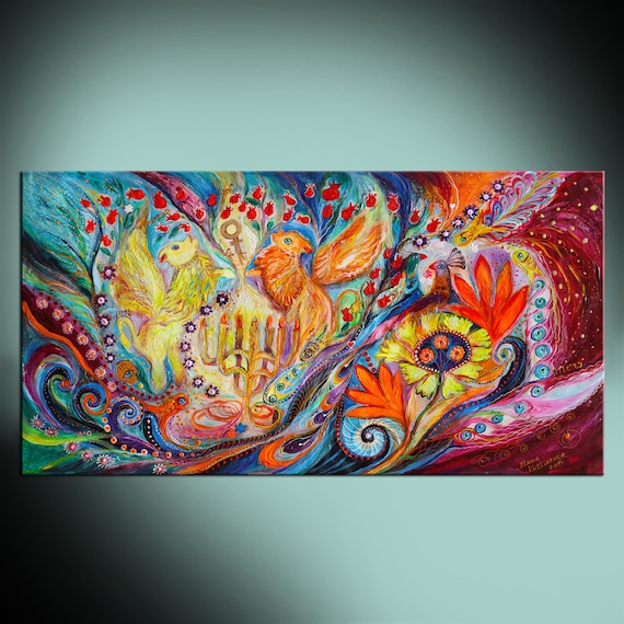 Original art interior design ready to hang canvas print | Etsy