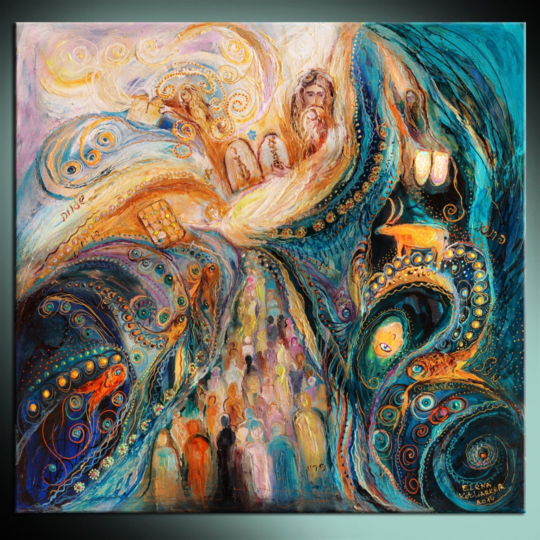 Tanakh Story Original Art Interior Design Giclee Print Stretched Canvas ...