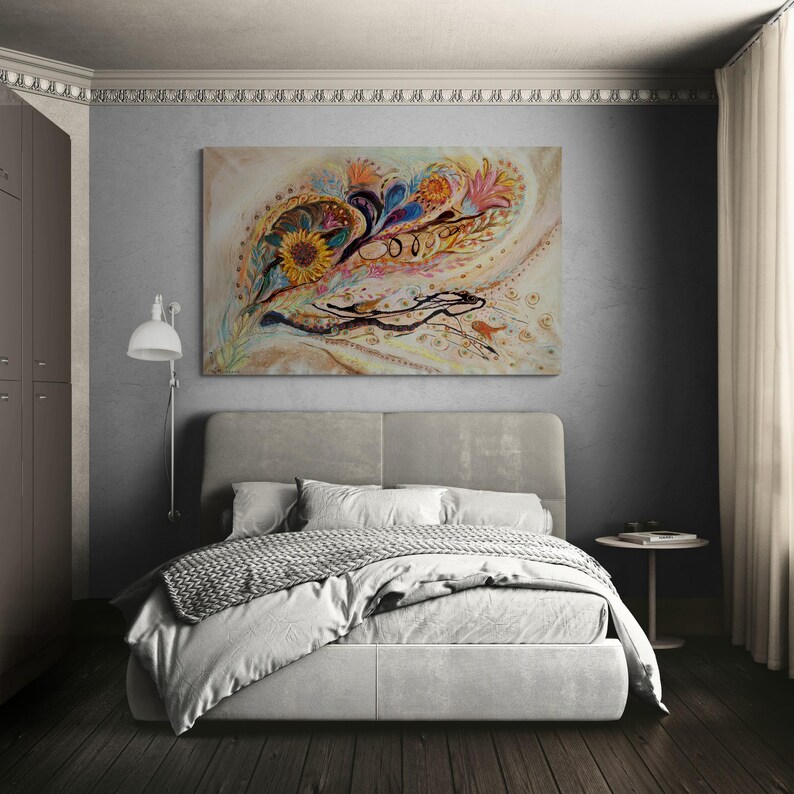 Extra Large Abstract Wall Design Giclee Canvas Print Splash of Life ...