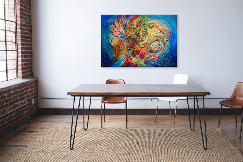 Jewish Art "blessing of Sea" Chagall Style Figurative Painting, Decor ...