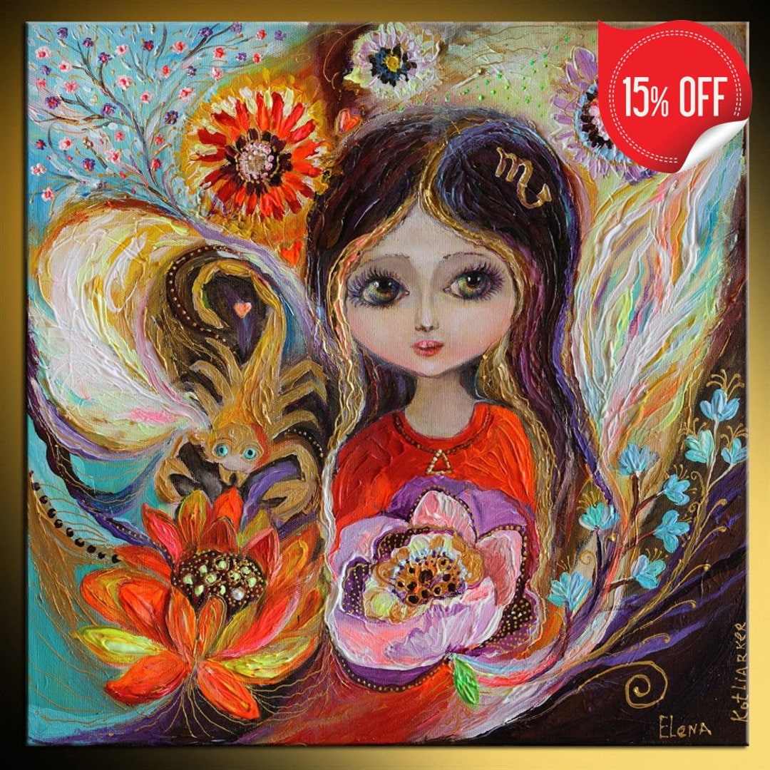 Zodiac Fairy Scorpio. Original Fantasy Fairy Art for Child Room Decor ...