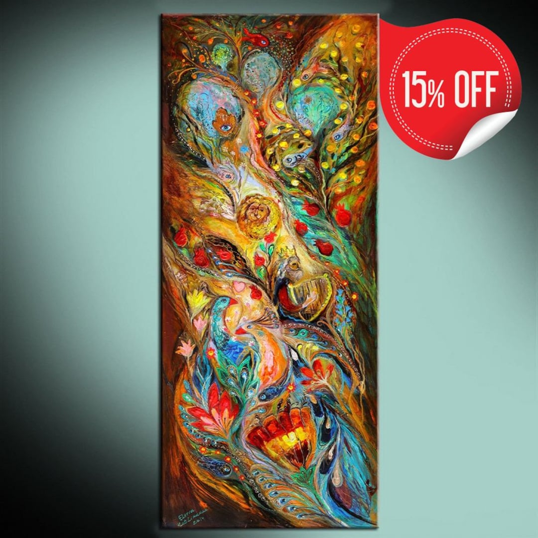 Jewish Spiritual Historical Original Art Interior Design Giclee Canvas ...