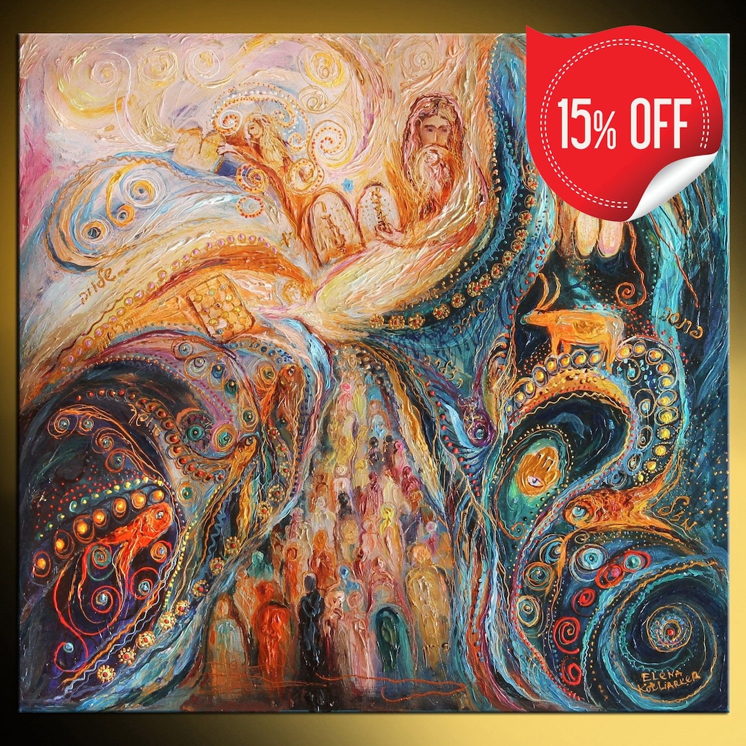Large Colorful Marc Chagall Style Mixed Media Original Vibrant Hues ...