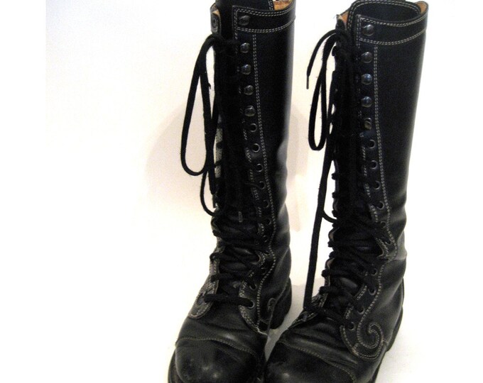 Vintage-john FLUEVOG ANGELS 16 Eye BOOTS - Etsy