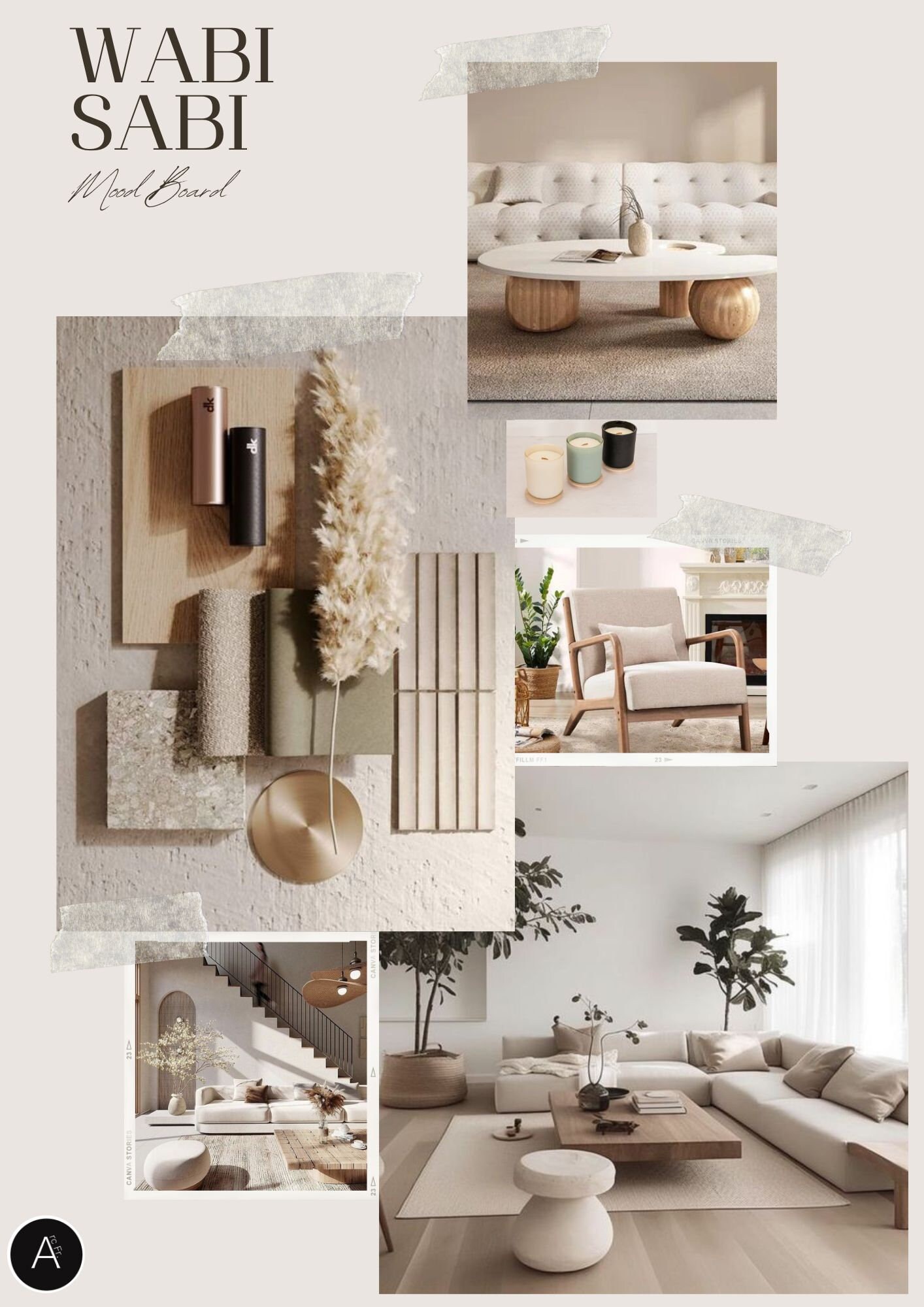 Mood Board Presentation Interior Design Wabi Sabi Residential ...