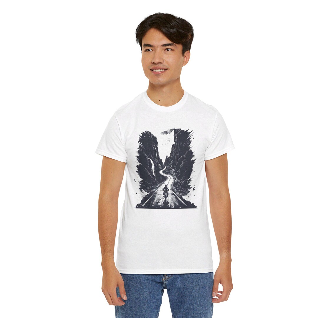 Cliffside Cruiser: Embrace the Journey Unisex Heavy Cotton Front and ...
