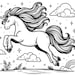 Magical Unicorn Coloring Pages | Printable Leaping Unicorns With Stars ...
