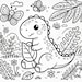 Cute Dinosaur Coloring Pages for Kids – Printable PDF – Fun Prehistoric ...