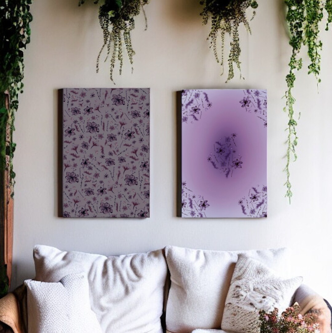 Purple Floral Poster - Etsy