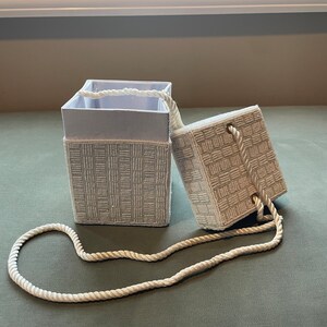 Vintage White Beaded Evening Square Box Purse With Silk Rope Strap - Etsy
